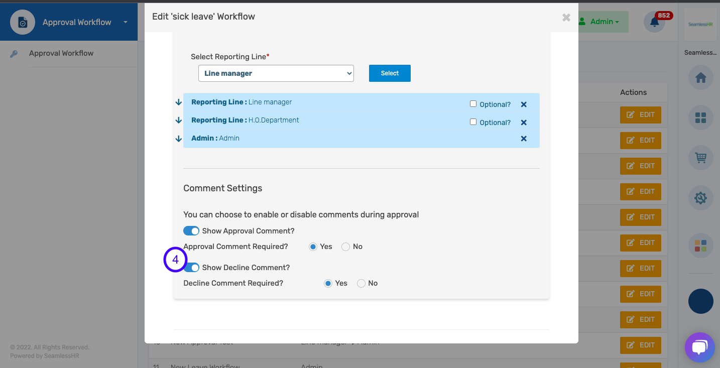 How to Enable Decline Comment on the Approval Workflow